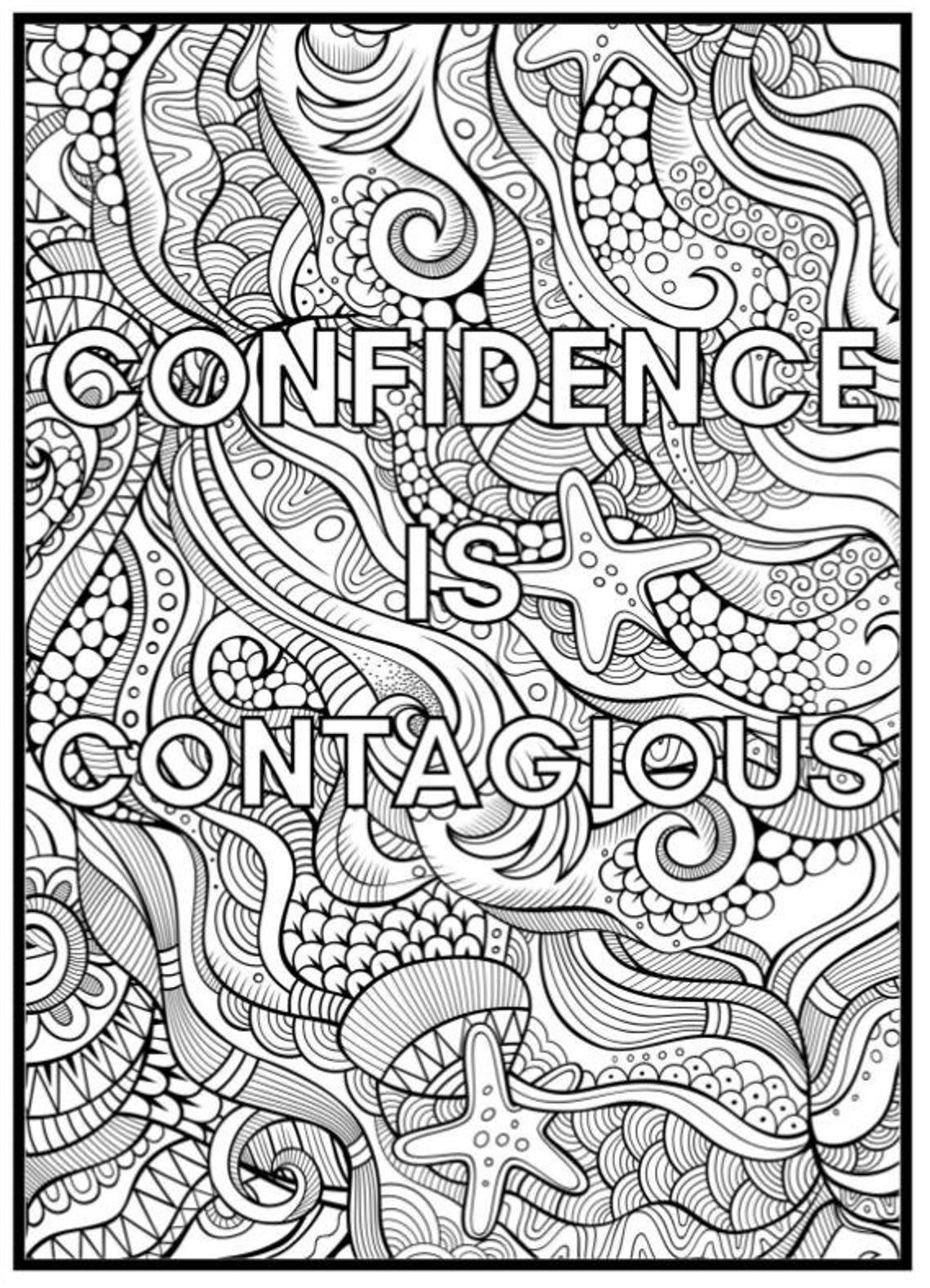 Coloring Pages | Motivational | Mandala | 3 Pages | PDF (confidence is Contagious, Focus Fully ...