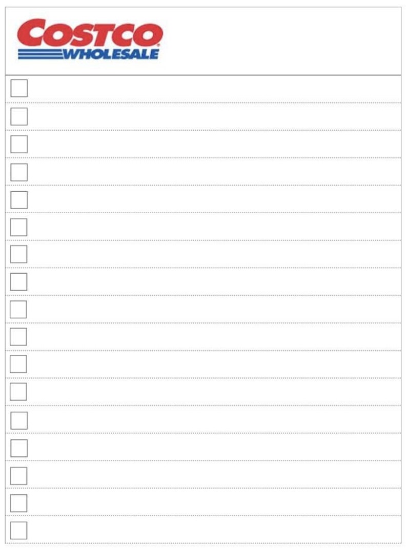 Costco Shopping List Template | Digital Download PDF, PNG, & SVG - Etsy
