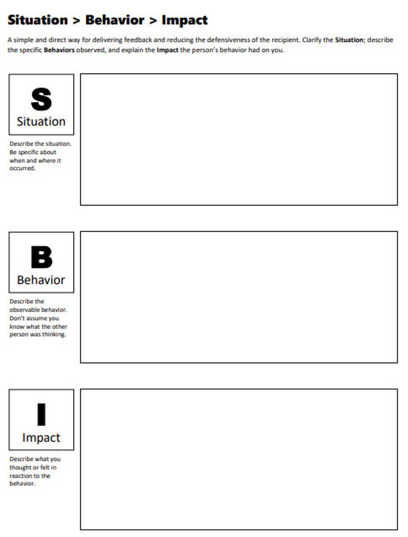 Situation Behavior Impact Template | Digital Download PDF, PNG, & SVG ...