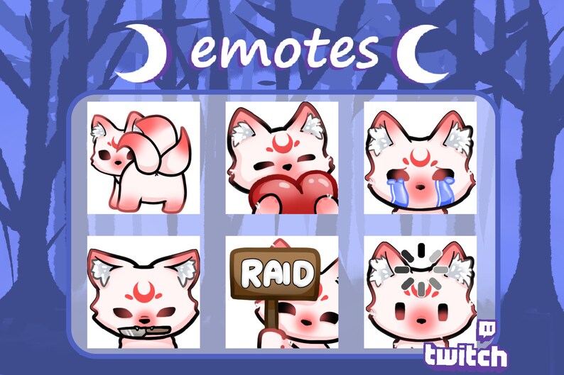 Kitsune Emote Set - Etsy