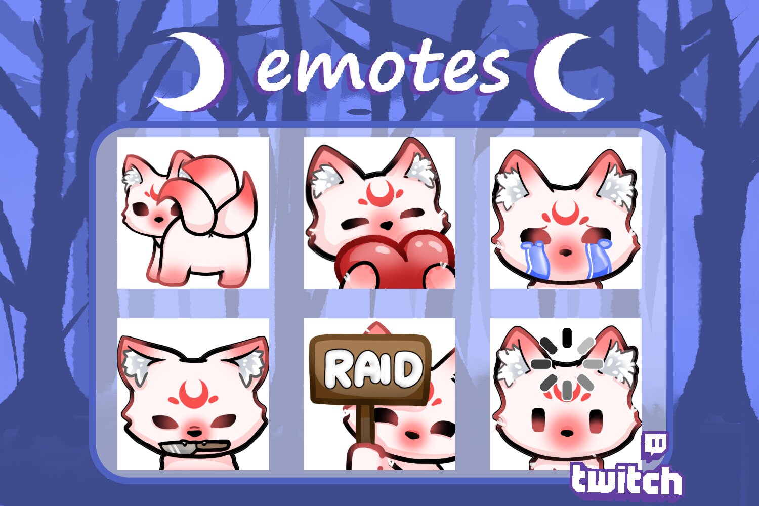 Kitsune Emote Set - Etsy