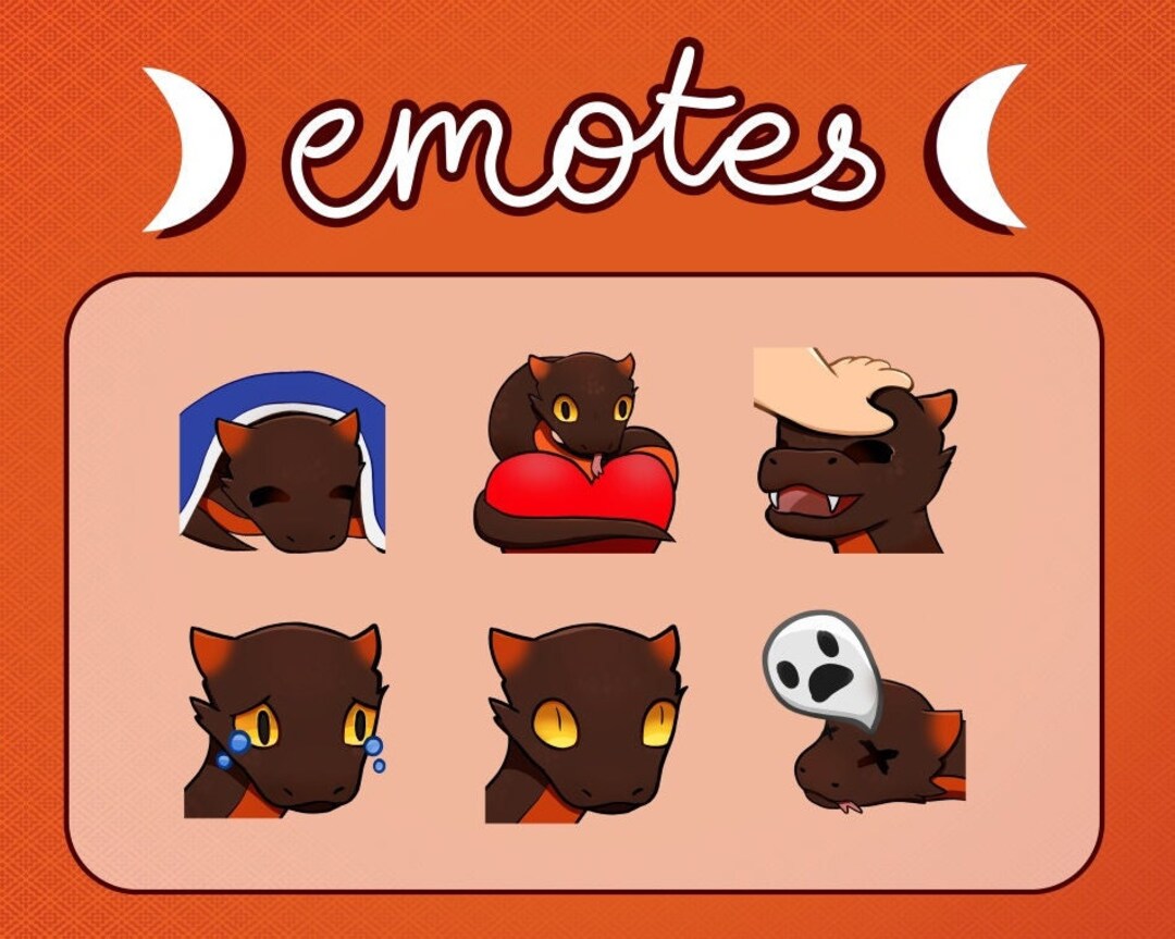 Cute Brown Orange Snake Emotes | 28px | 56px | 112px - Etsy