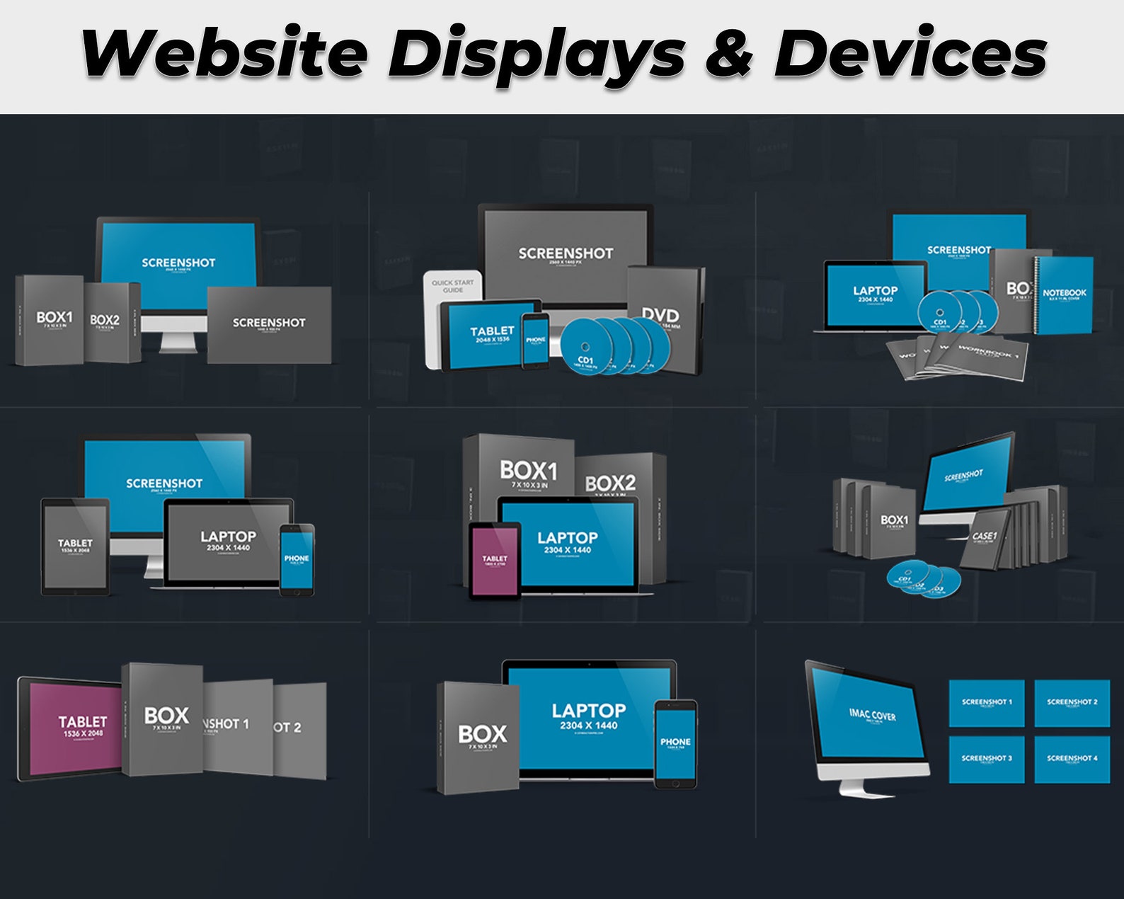 500 Cover Mockup Template Ultimate Cover Design for Digital Products ...