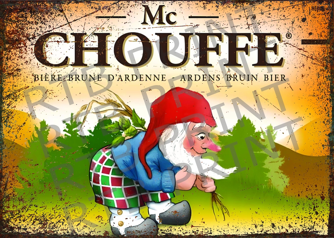 La Chouffe/mc Chouffe Vintage A4 Metal Beer Sign - Etsy