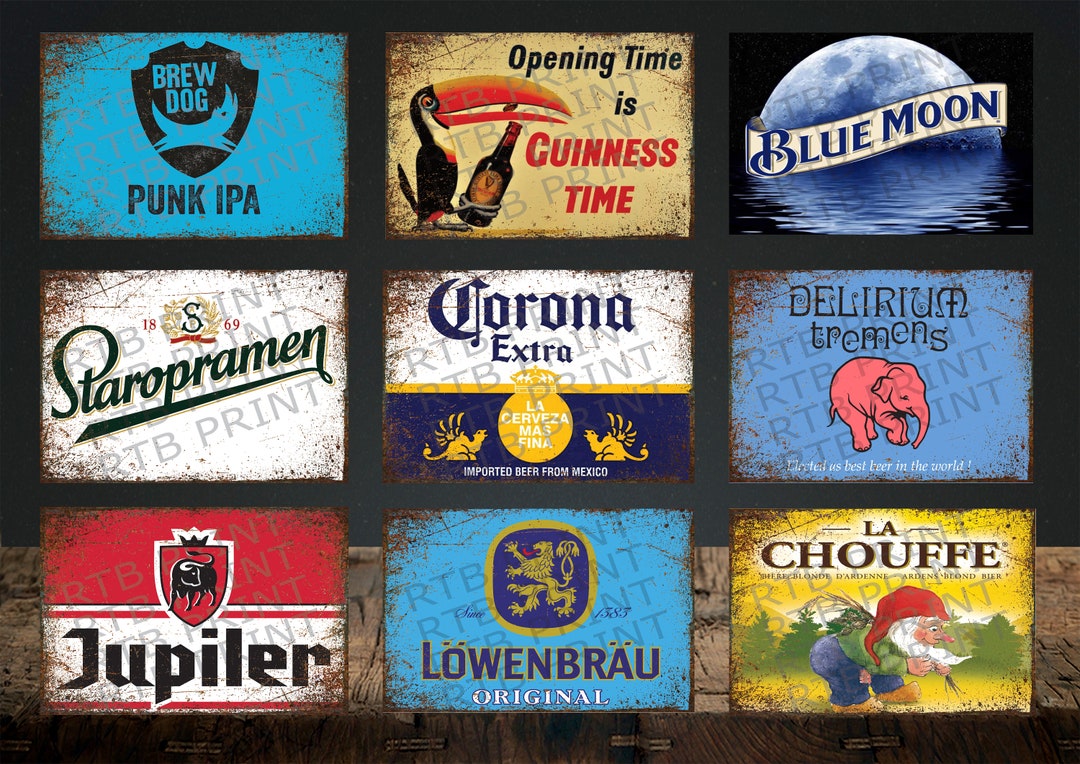 1 - Beer Signs A4 Vintage Metal (part 1) - Etsy UK