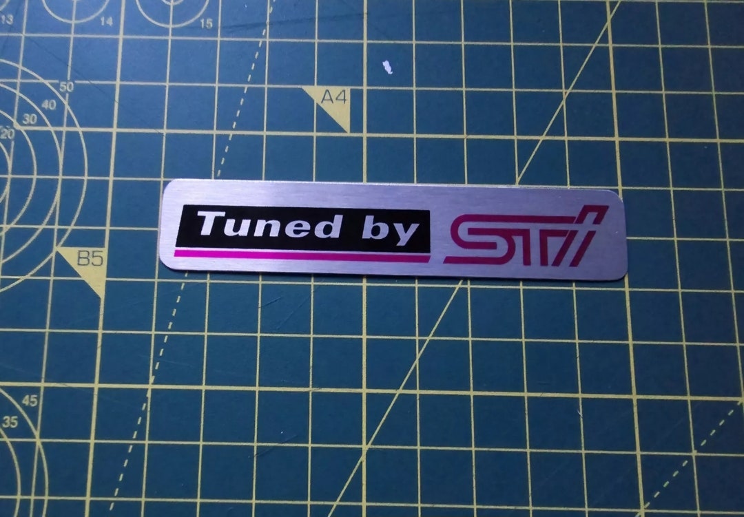 Subaru STI Intercooler Plaque - "tuned by Sti" Metal Emblem - Etsy