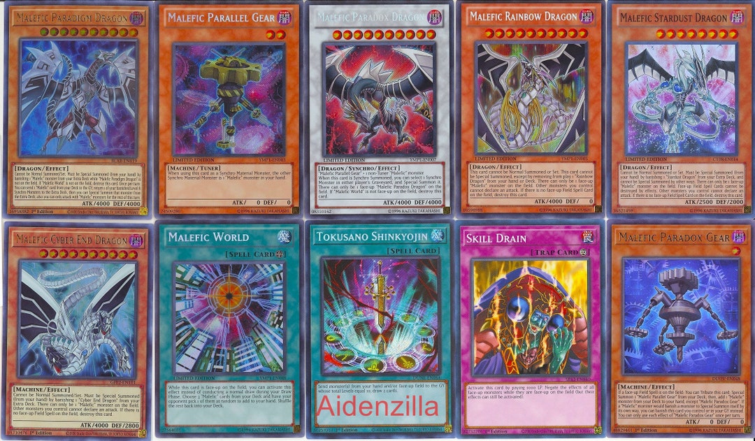 Yugioh Malefic Deck - Paradox Dragon Cyber End Stardust World Territory ...