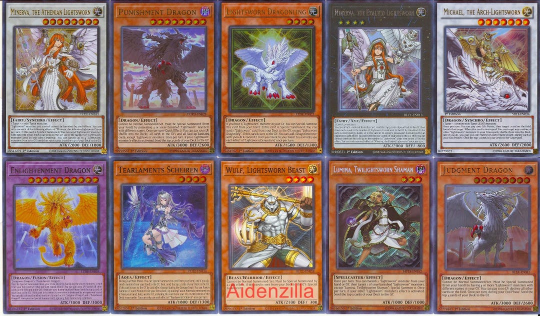 Yugioh Lightsworn Deck - Judgment Dragon Raiden Felis Michael Minerva ...