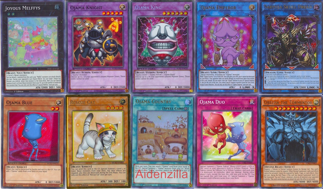 Yugioh Ojama Deck - Country Red Blue Emperor King Rescue Cat Duo ...