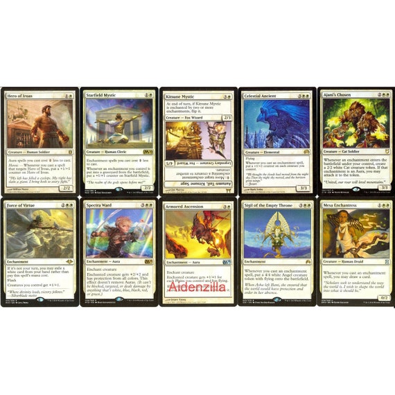 MTG Aura Enchantment Deck Spectra Ward Kitsune Mystic - Etsy