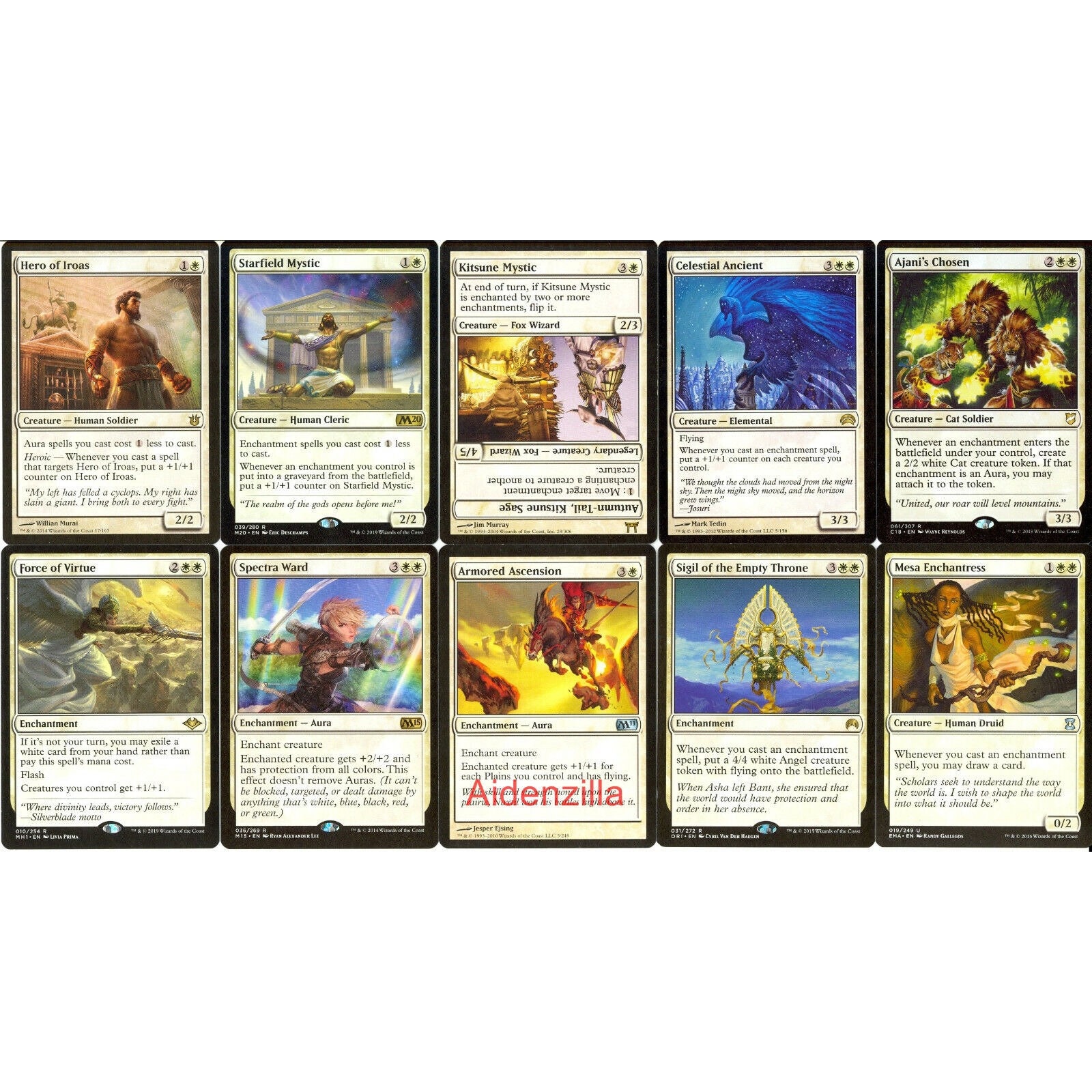 MTG Aura Enchantment Deck Spectra Ward Kitsune Mystic Magic the ...