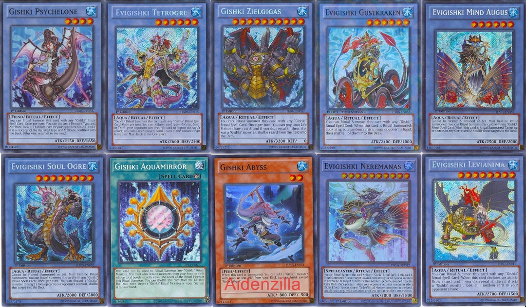 Yugioh Gishki Deck - Abyss Zielgigas Evigishki Gustkraken Aquamirror - Etsy