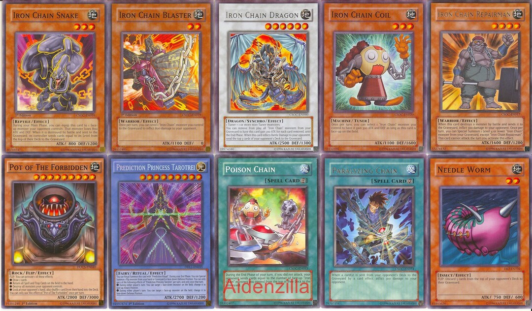 Yugioh Iron Chain Deck Dragon Needle Worm Mill Snake Coil Pot of the ...