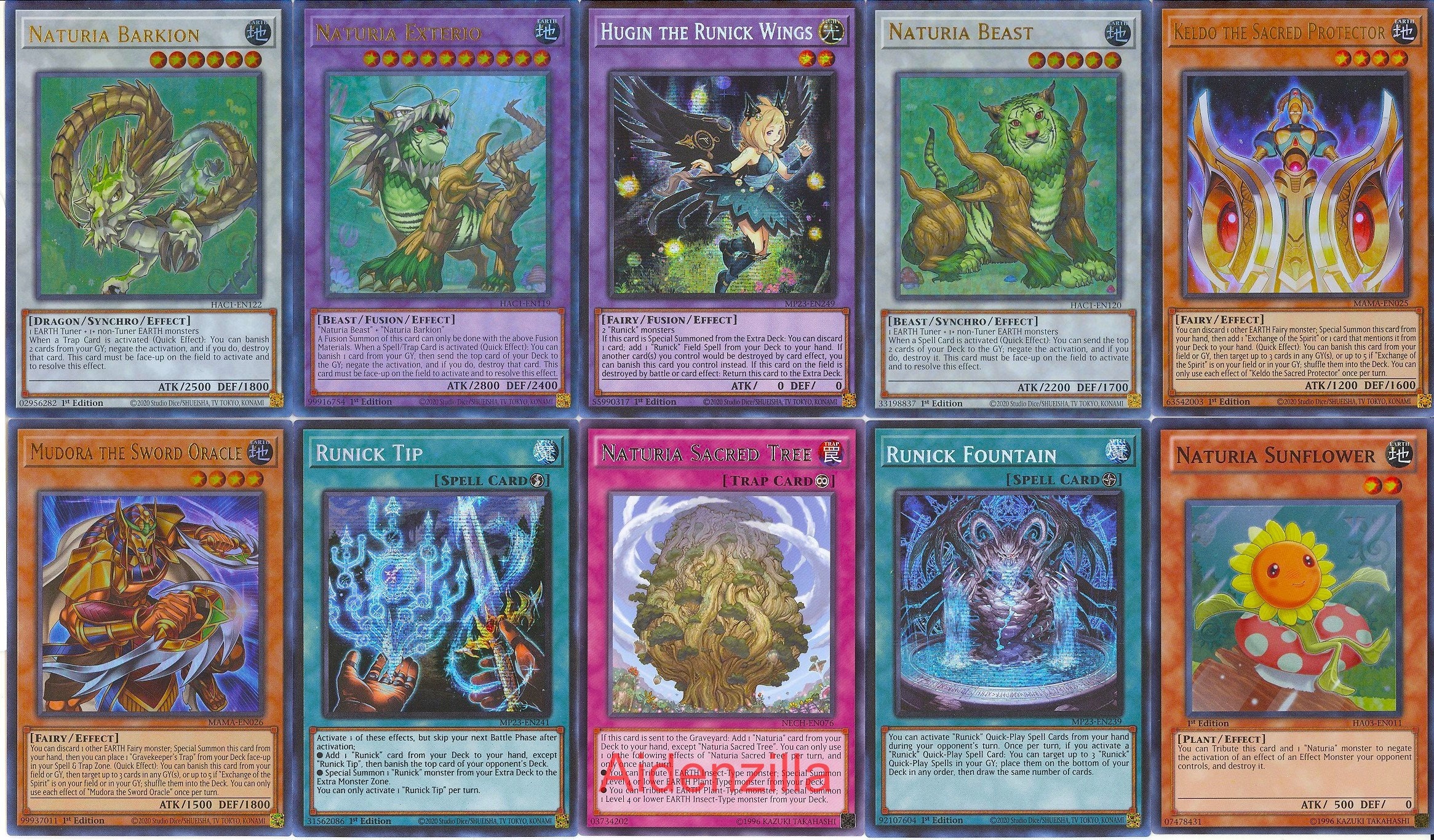 Yugioh Naturia Runick Deck Keldo Mudora Hugin Tip Fountain Sunflower - Etsy