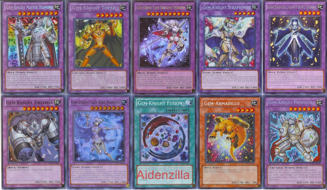 Yugioh Gem-knight Deck - Lady Brilliant Gem-diamond Prismaura Topaz - Etsy