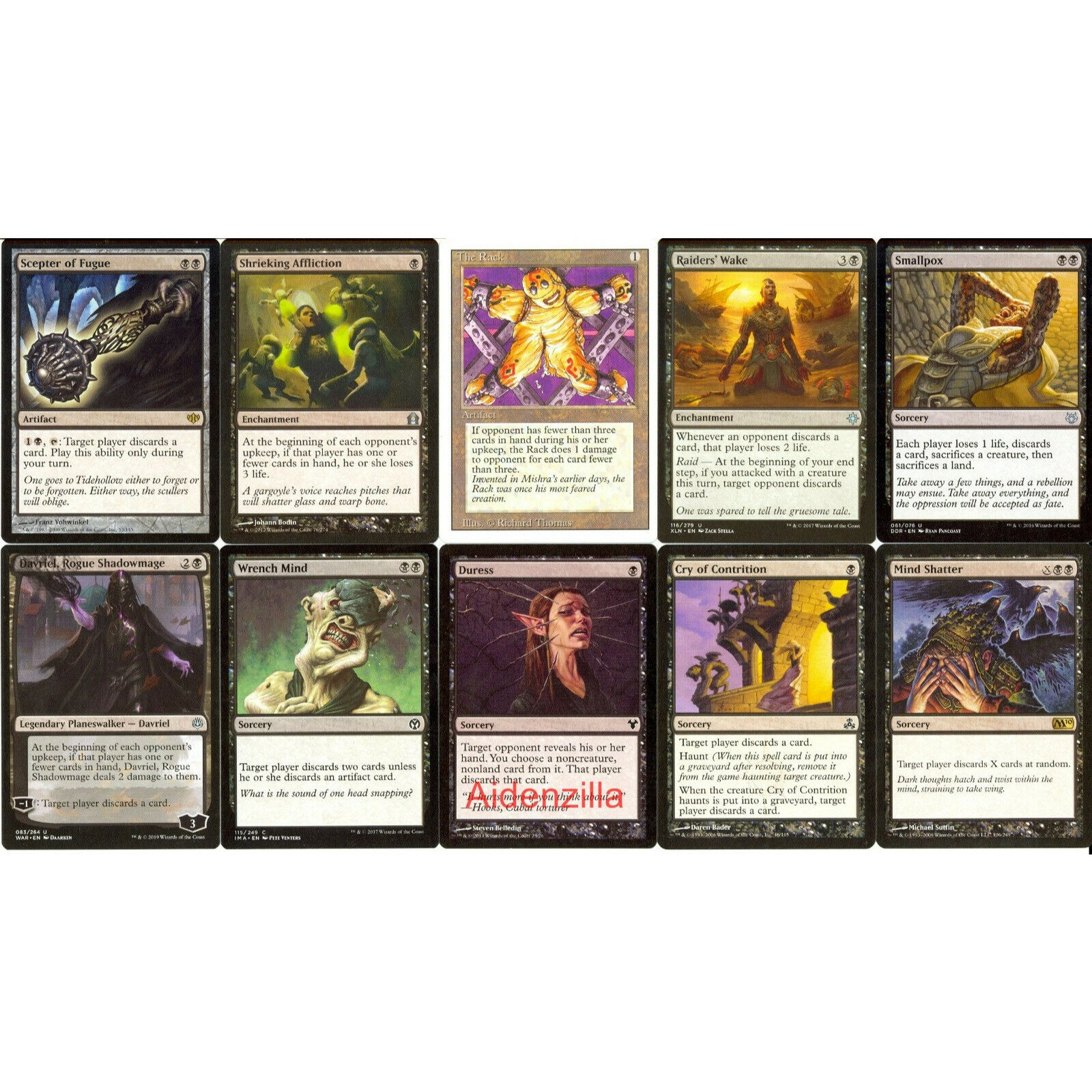 MTG Mono-black Discard Rack Deck Magic the Gathering - Etsy