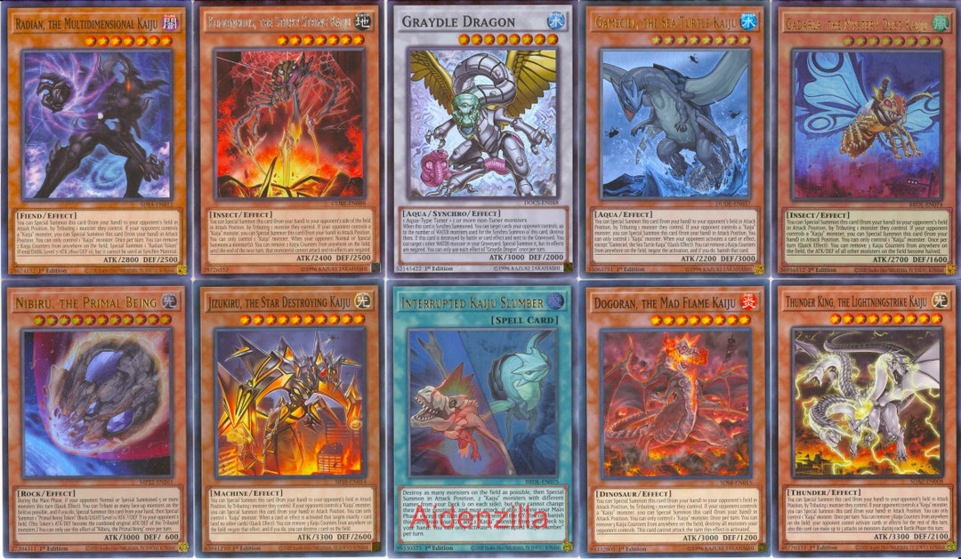 Yugioh Kaiju Graydle Deck - Gameciel Interrupted Kaiju Slumber Kumongous Gadarla - Etsy
