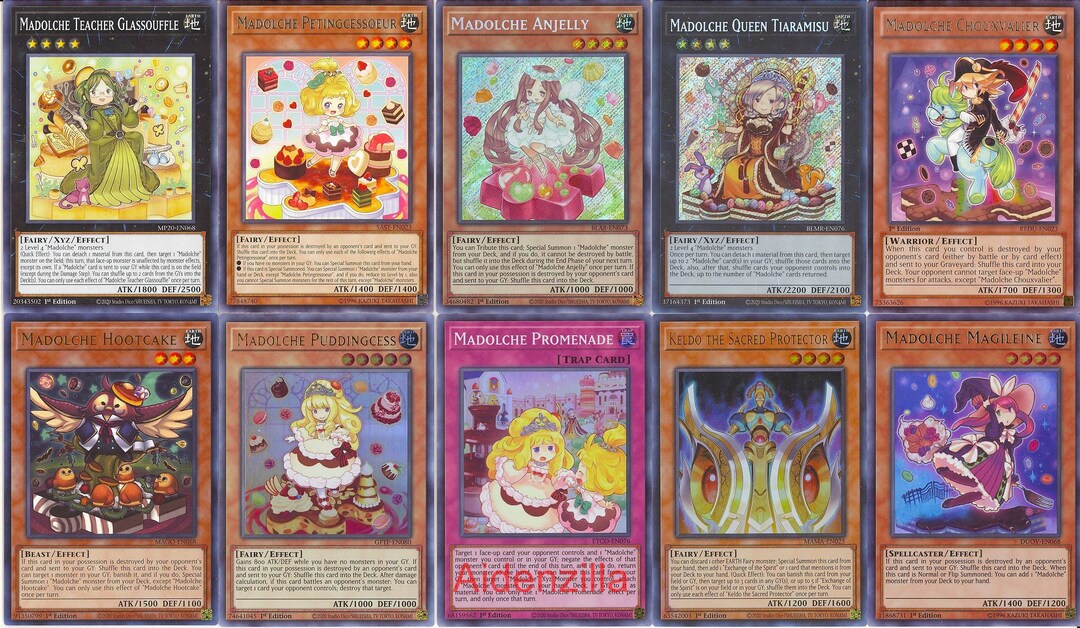 Yugioh Madolche Deck Anjelly Queen Tiaramisu Hootcake Messengelato - Etsy