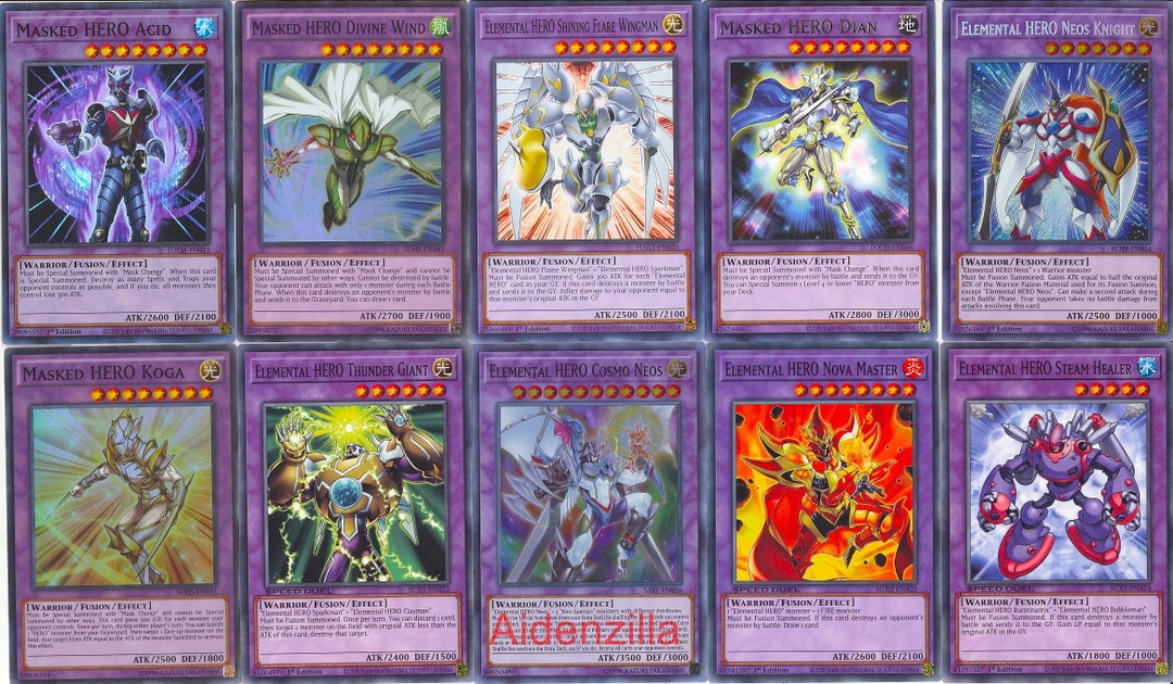 Yugioh Jaden Yuki Deck - Elemental HERO Masked Neos Neo-spacian - Etsy