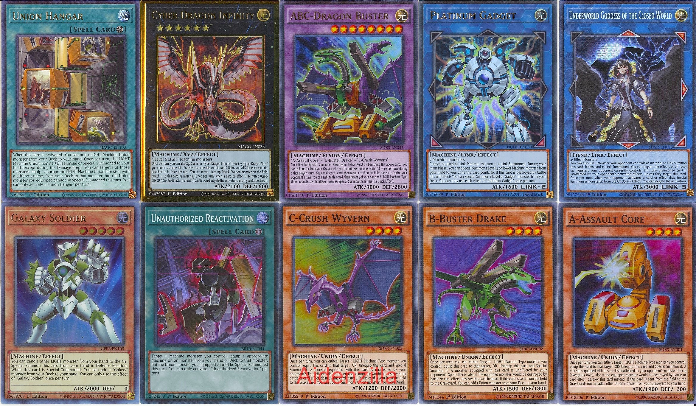 Yugioh ABC Deck Dragon Buster Unauthorized Reactivation Platinum Gadget ...