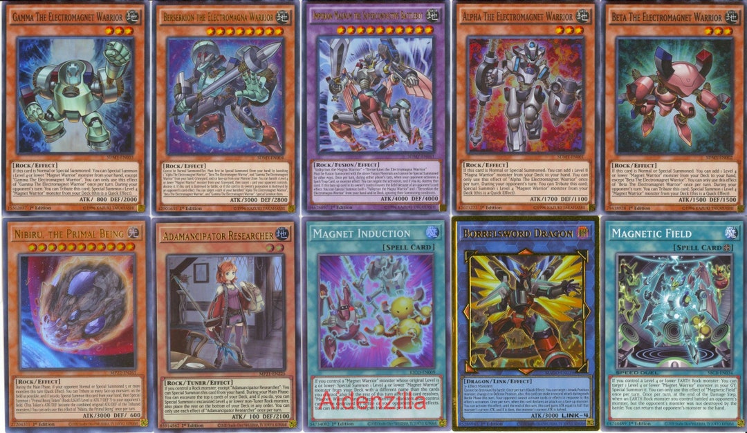 Yugioh Magnet Warrior Deck - Adamancipator Alpha Electromagnet Gamma Beta - Etsy