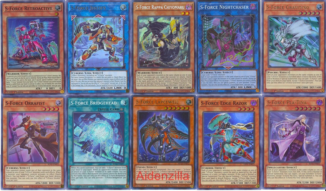 Yugioh S-force Deck - Rappa Chiyomaru Bridgehead Justify Nightchaser ...