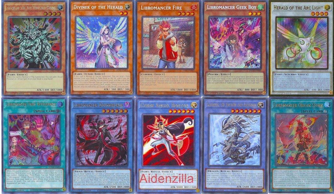 Yugioh Libromancer Deck - Fire Geek Boy Diviner of the Herald Ritual ...