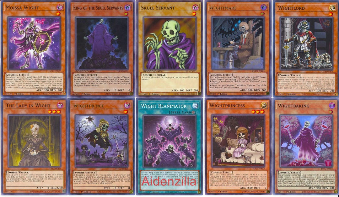 Yugioh Skull Servant Deck - Wightmare King Lady Wight Wightprince - Etsy