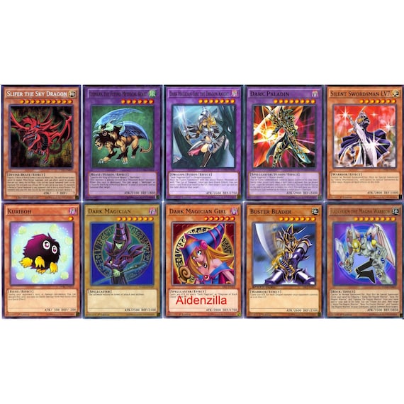 Yugioh Yami Yugi Deck Dark Magician Slifer the Sky Dragon - Etsy