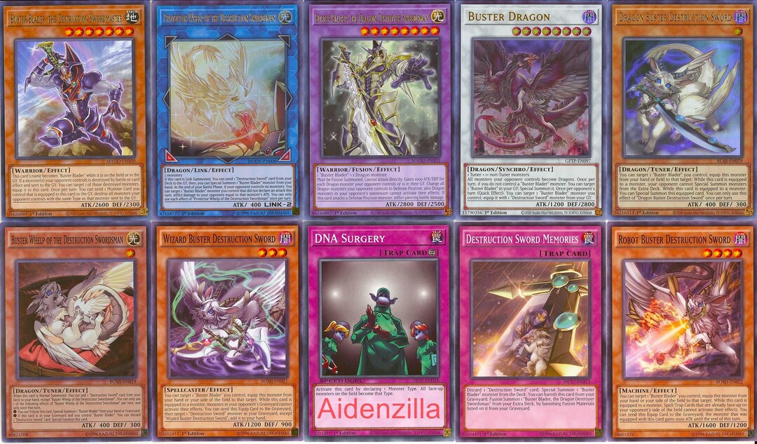 Yugioh Buster Blader Deck Buster Dragon Destroyer Swordsman Swordmaster ...