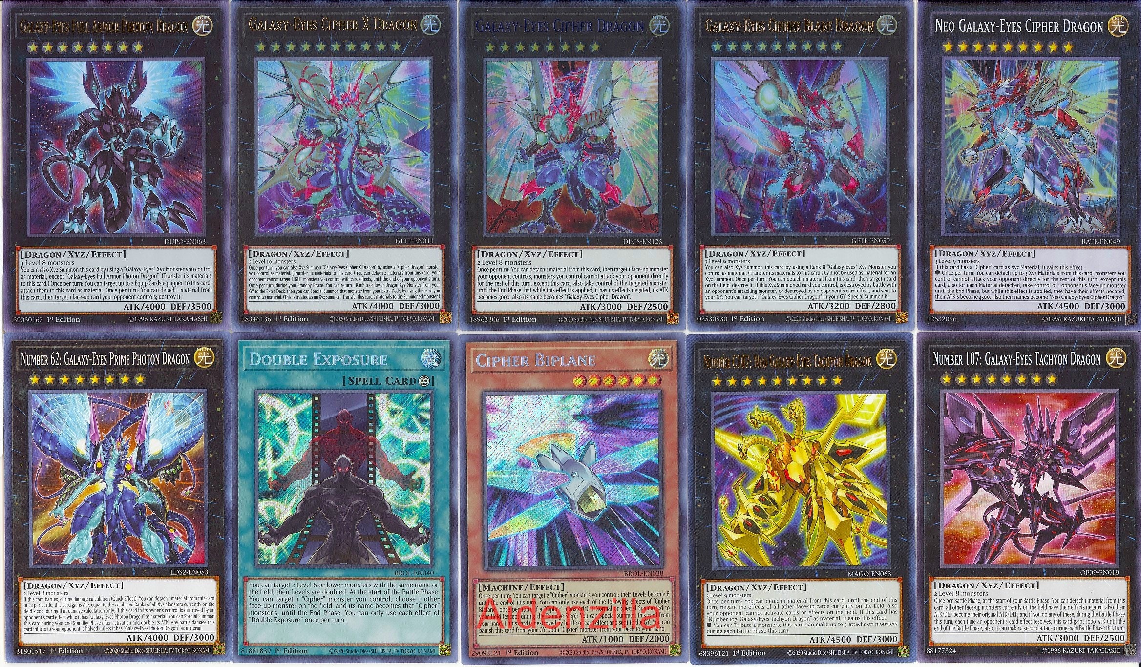 Yugioh Galaxy-eyes Cipher Dragon Deck X Neo Blade Wing Raptor Kite ...