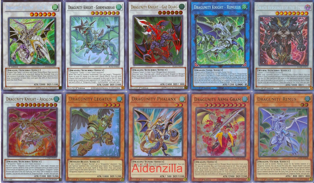 Yugioh Dragunity Deck Knight Romulus Gae Bulg Legatus Remus Glow ...