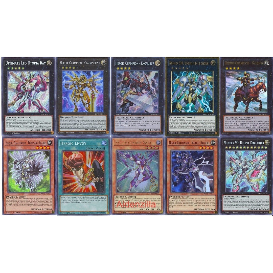 Yugioh Heroic Warror Deck Excalibur Gandiva Utopia ZS - Etsy