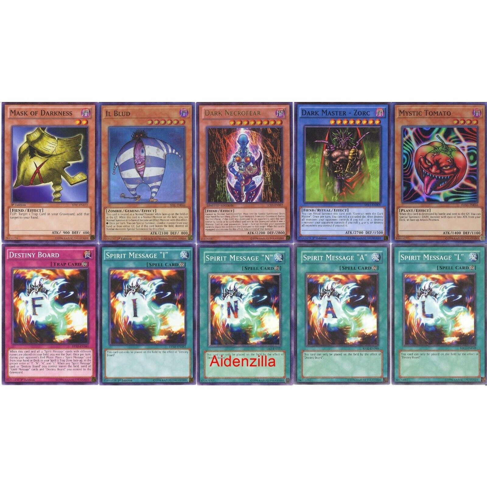 Yugioh Yami Bakura Deck Destiny Board Spirit Message Dark - Etsy