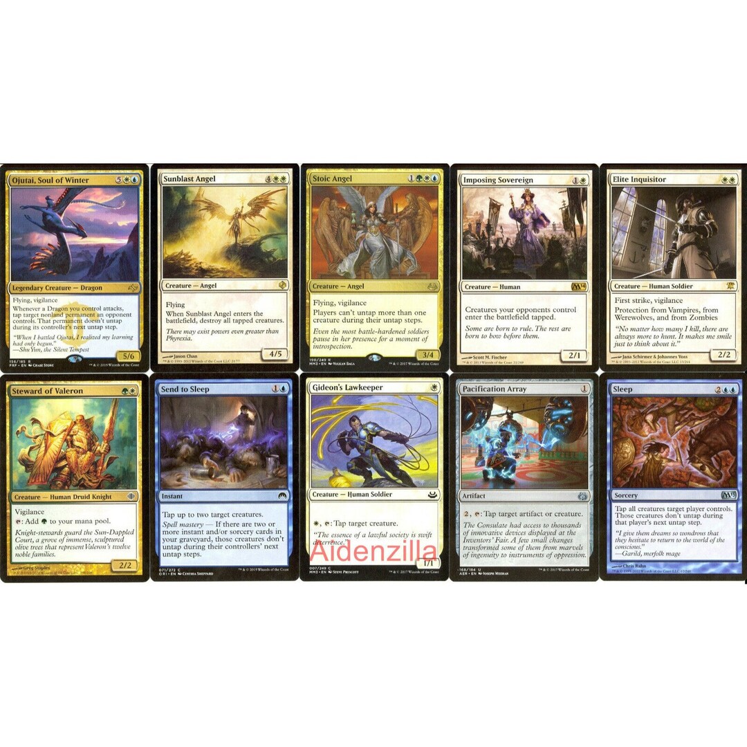 MTG Bant Vigilance Deck - Stoic Angel Sunblast Angel Imposing Sovereign ...