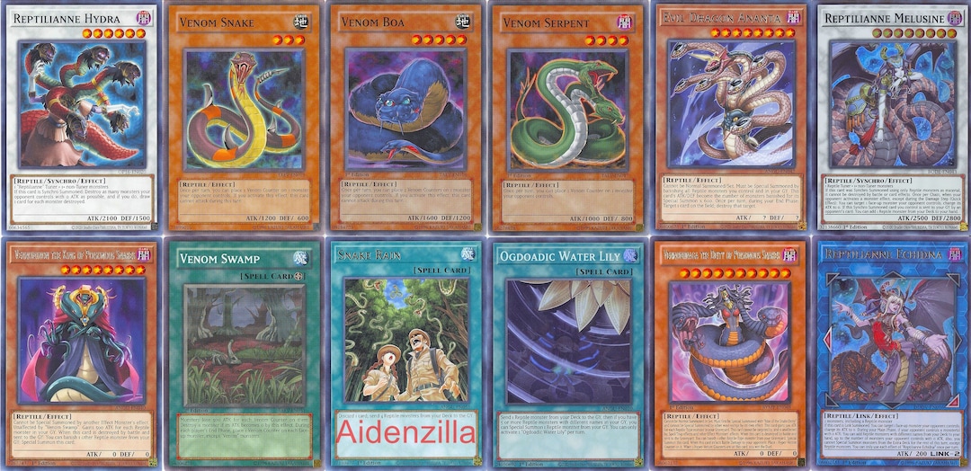 Yugioh Venom Deck - Vennominaga Serpent Snake Ananta Vennominon Boa Swamp - Etsy