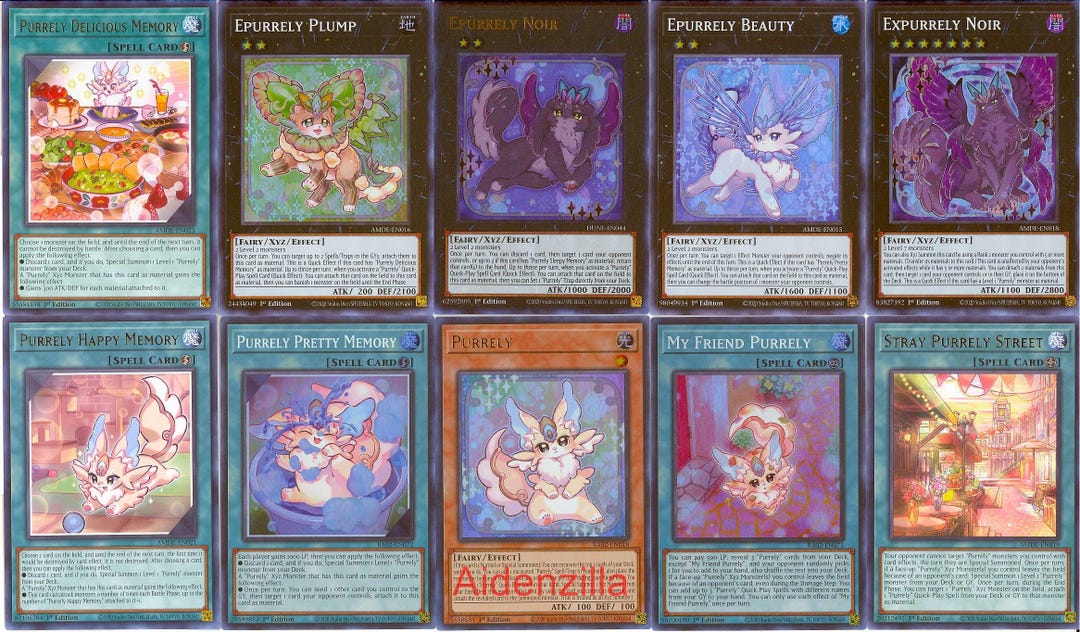 Yugioh Purrely Deck - Epurrely Noir Beauty Plump My Friend Memory Stray ...