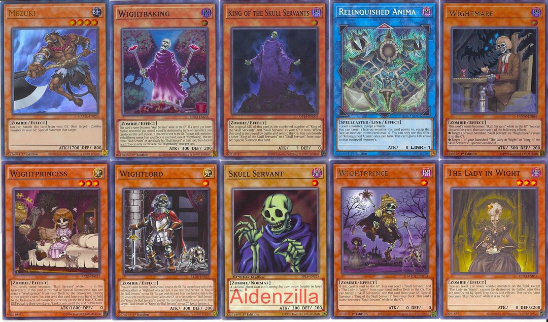 Yugioh Skull Servant Deck Wightmare King Lady Wight Wightprince Branded ...