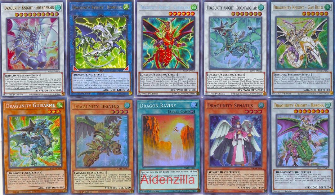 Yugioh Dragunity Deck Knight Romulus Areadbhair Dragon Ravine Barcha - Etsy