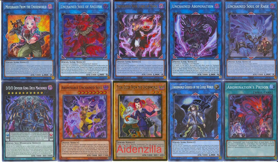 Yugioh Unchained Deck - Abomination Prison Soul Rage Anguish Aruha ...