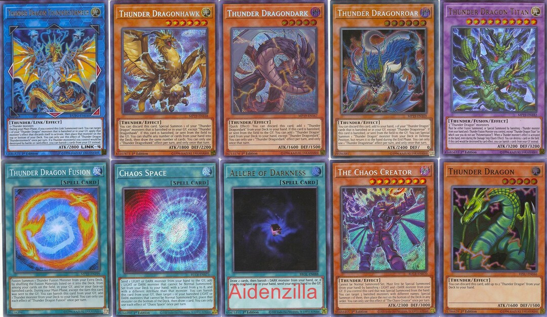 Yugioh Thunder Dragon Deck Titan Dragondark Dragonhawk Dragonroar ...