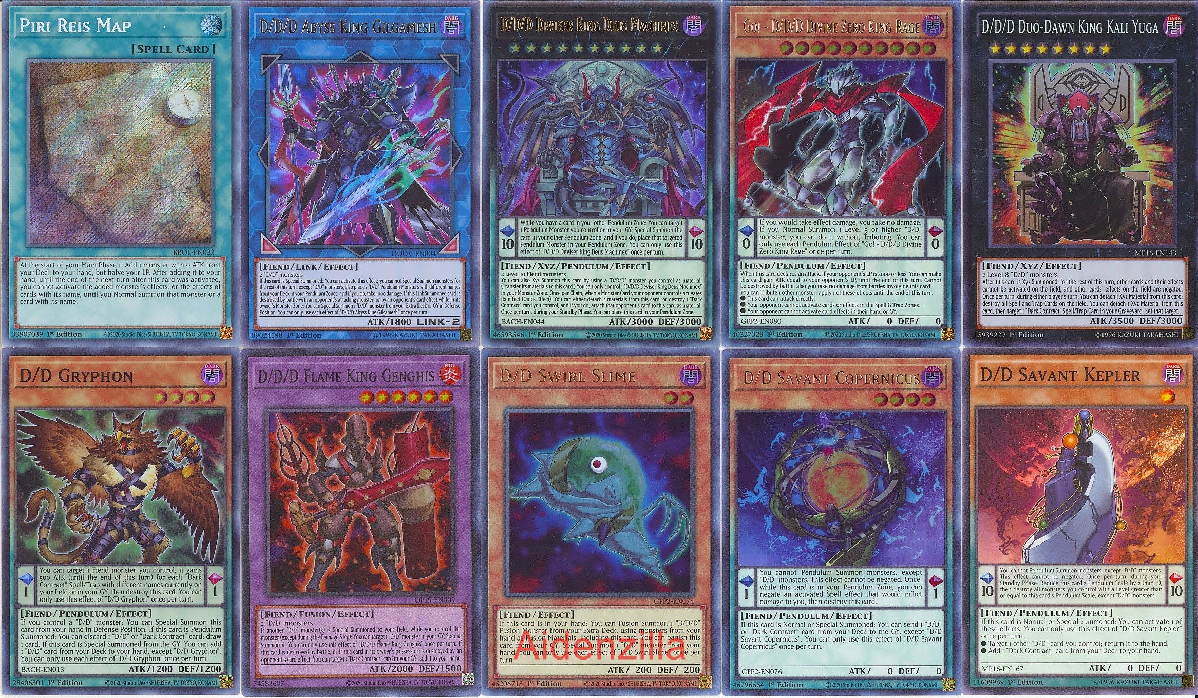 Yugioh D/D/D Deck Deviser King Deus Machinex Abyss Gilgamesh Flame ...