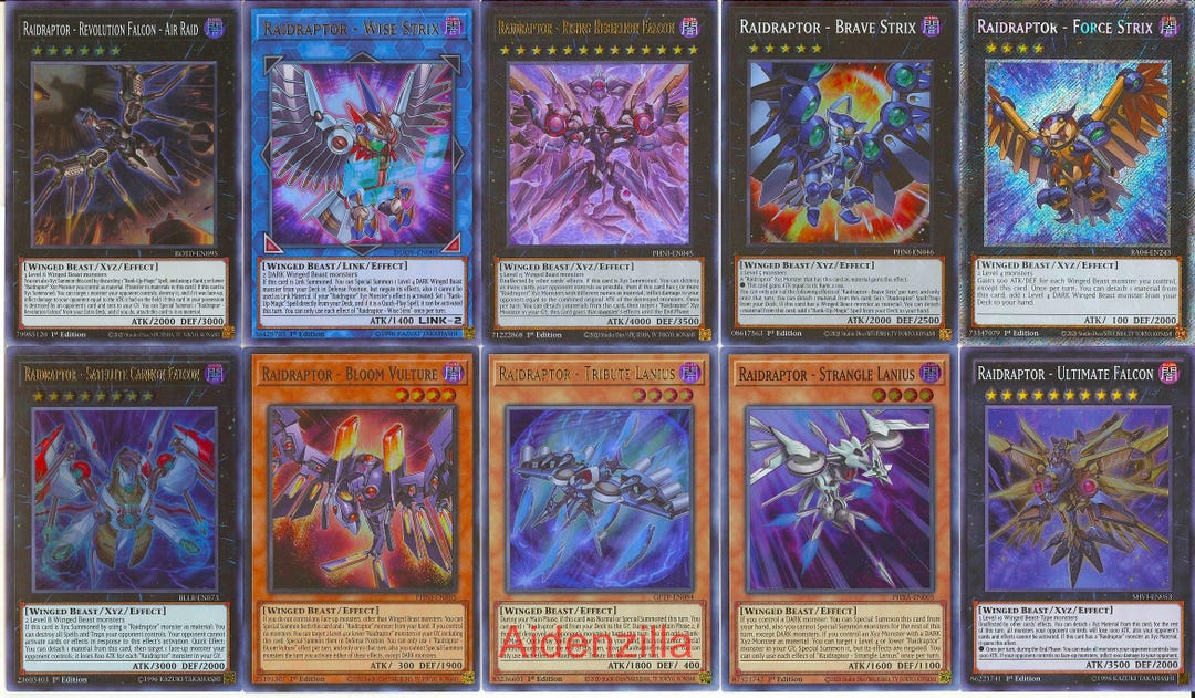 Yugioh Raidraptor Deck - Wise Force Strix Tribute Strangle Lanius - Etsy