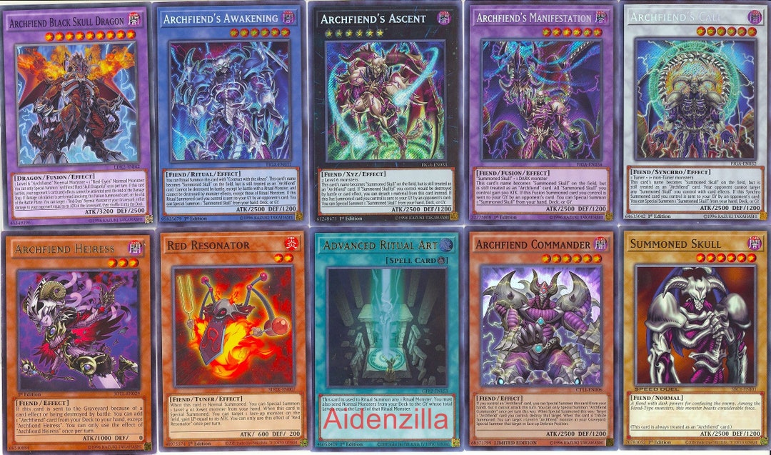 Yugioh Summoned Skull Archfiend Deck Ascent Call Awakening Manifestation - Etsy