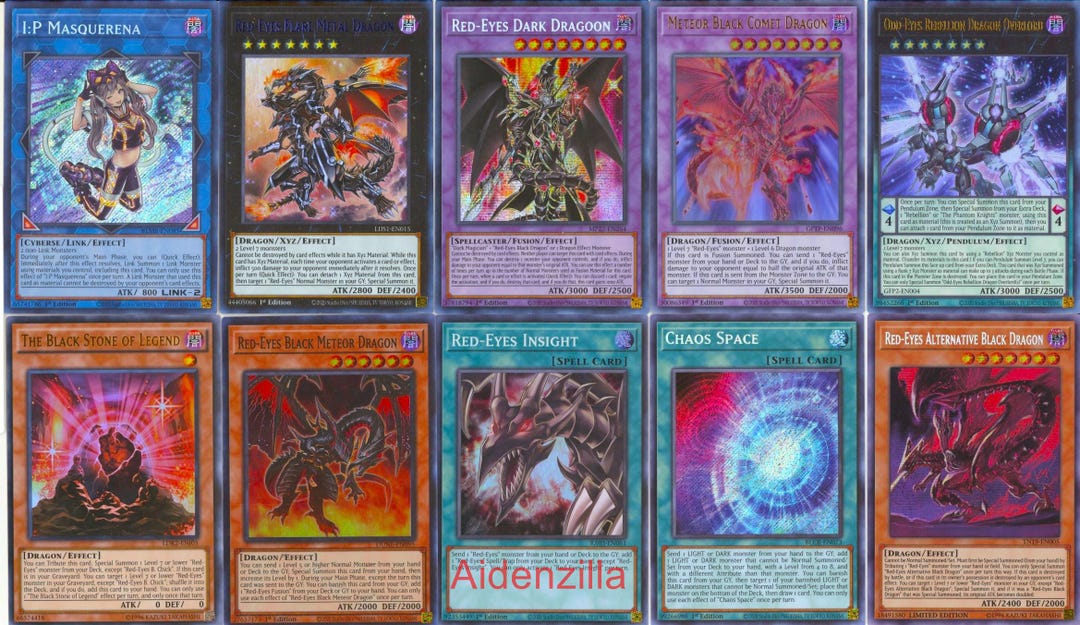 Yugioh Red-eyes Black Dragon Deck - Dark Dragoon Meteor Black Comet ...