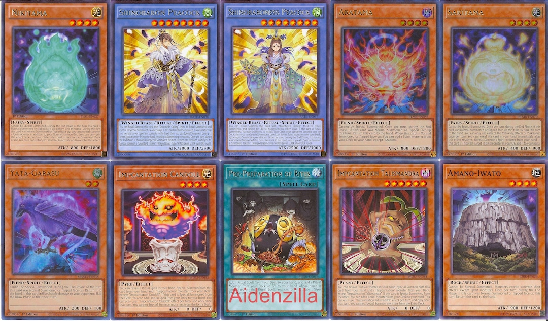 Yugioh Shinobird Spirit Deck - Shinobaron Shinobaroness Peacock Aratama ...