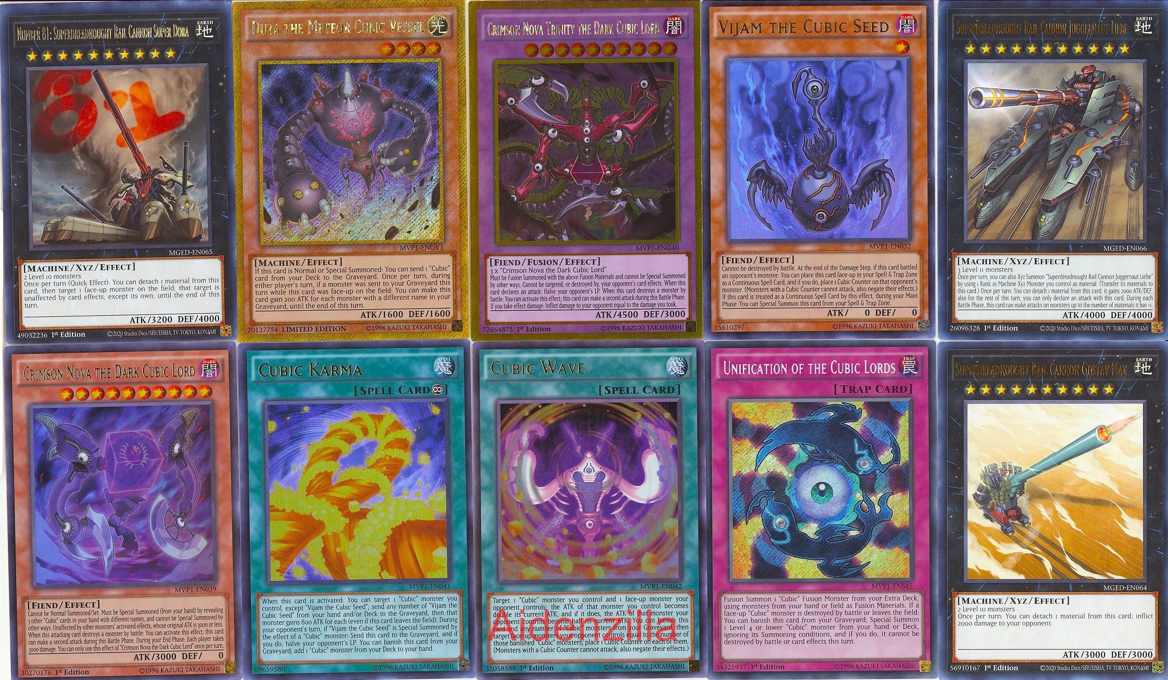 Yugioh Cubic Deck Duza Karma Dharma Vijam Crimson Nova Trinity Aigami ...