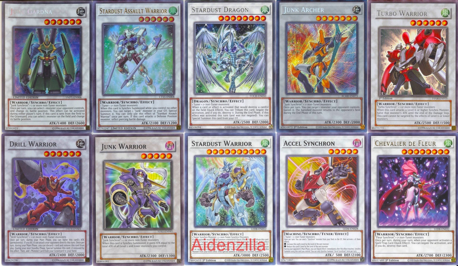 Yugioh Yusei Fudo Deck Stardust Dragon Turbo Warrior Junk - Etsy