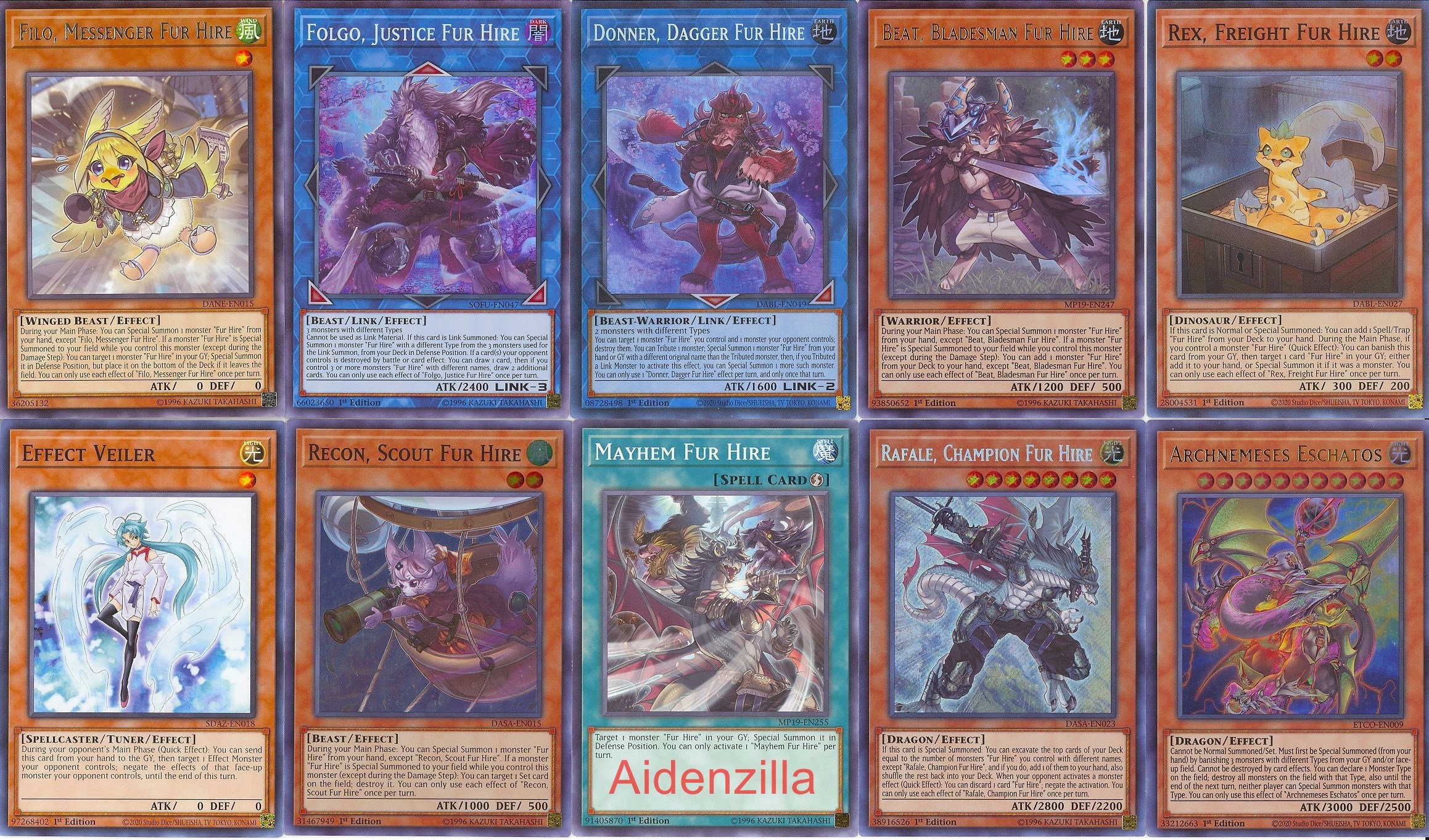 Yugioh Fur Hire Deck Rex Beat Folgo Filo Bravo Seal Mayhem - Etsy