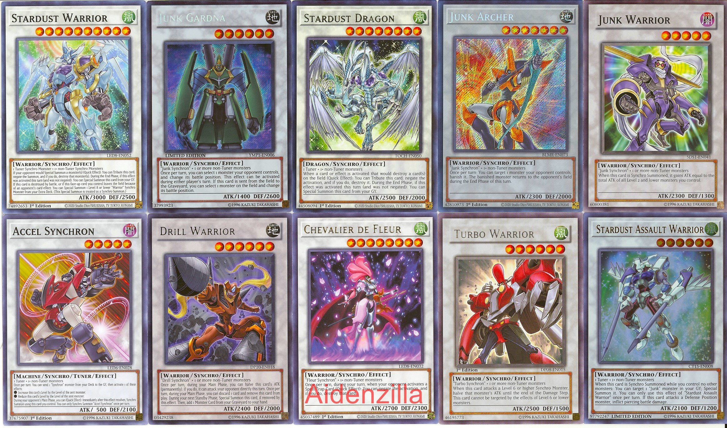 Yugioh Yusei Fudo Deck Stardust Dragon Turbo Warrior Junk Synchron - Etsy